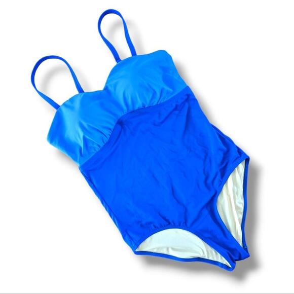 Swim | Swimsuits For All One Piece Swimsuit Two Tone Blue 12 Slimming ...
